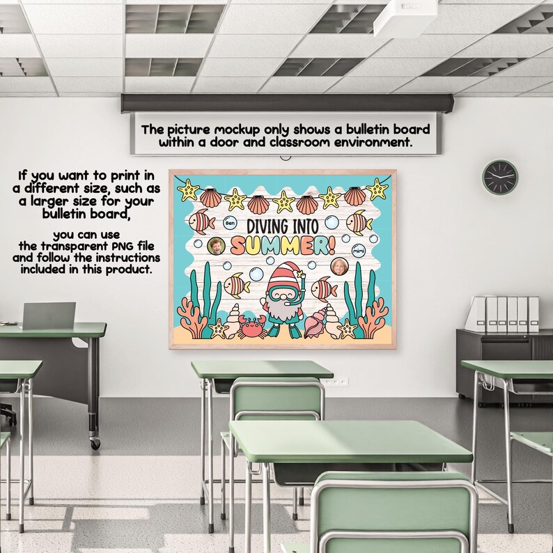 Summer Bulletin Board Kit, Ocean Craft Clipart, Nautical Door ...