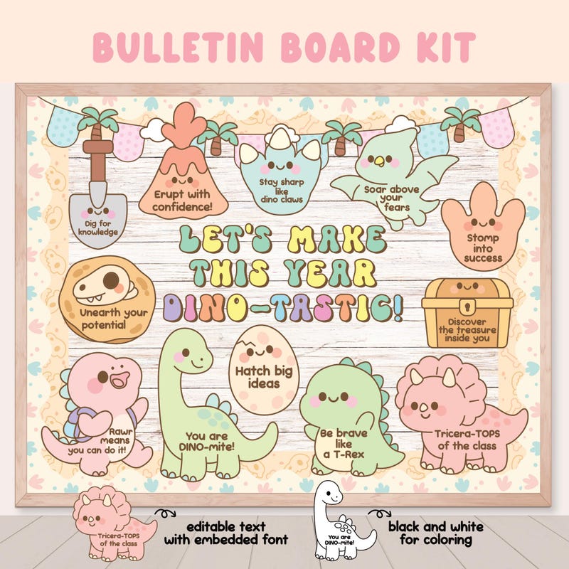 Dinosaur Bulletin Board - Etsy