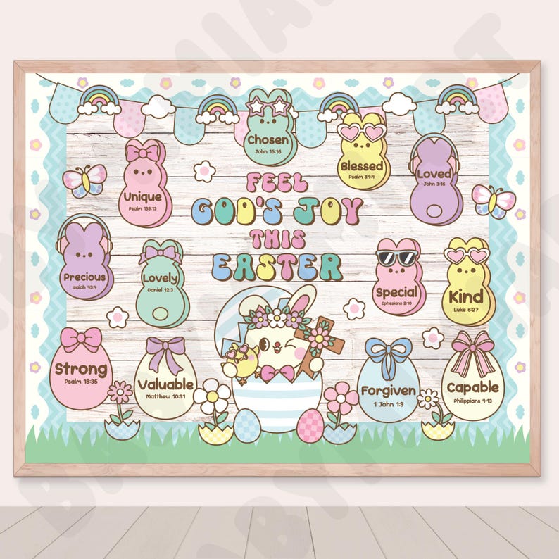 Christian Religious Easter Bulletin Board, God Says You Are, Spring ...