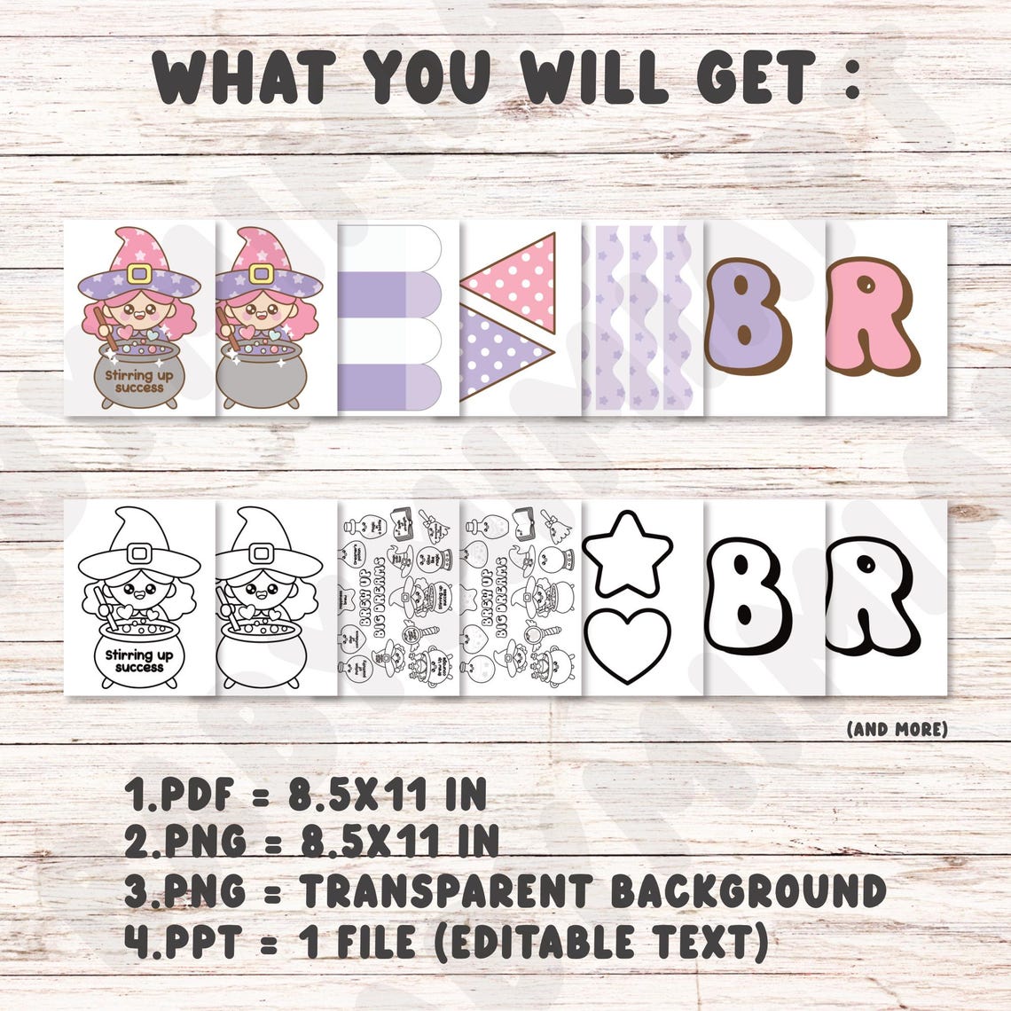 Halloween Bulletin Board Kit: Pastel Witch Potion Decor (editable Text ...