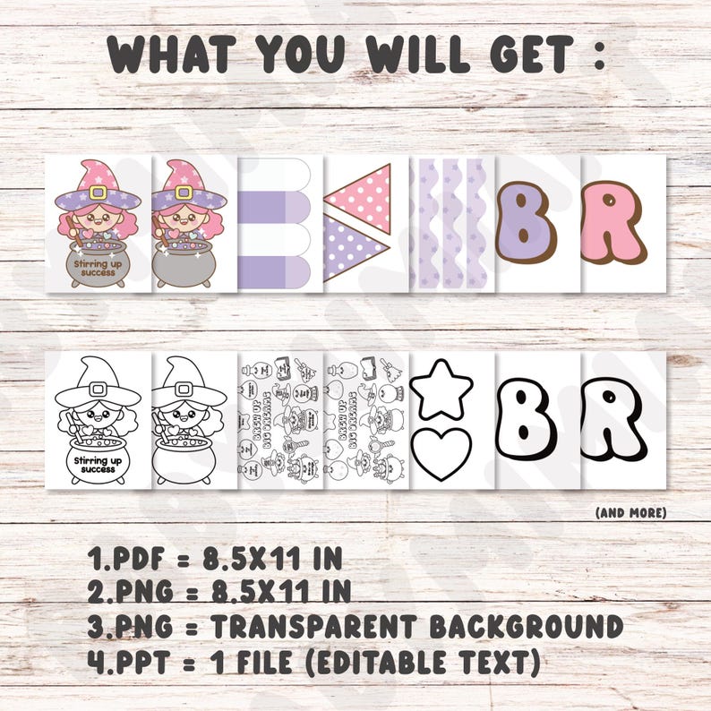 Halloween Bulletin Board Kit: Pastel Witch Potion Decor (editable Text ...