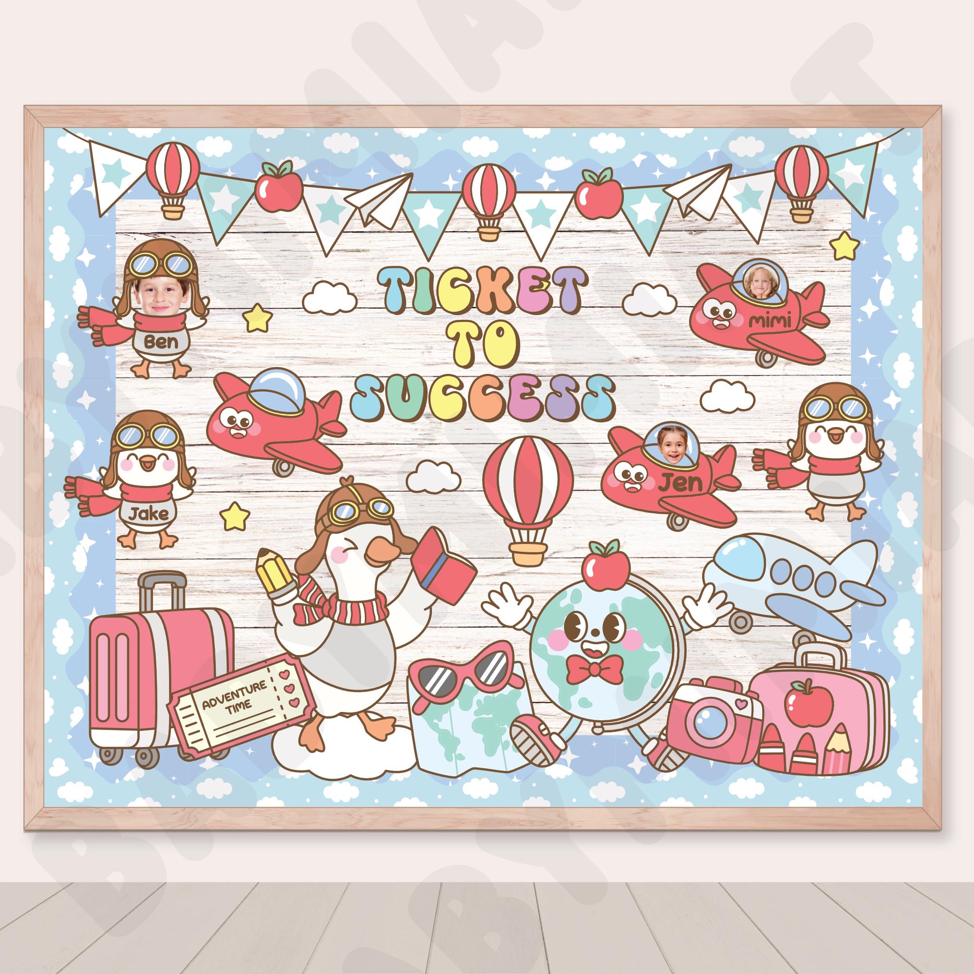 Back to School Silly Goose Travel Bulletin Board, Adventure Awaits ...