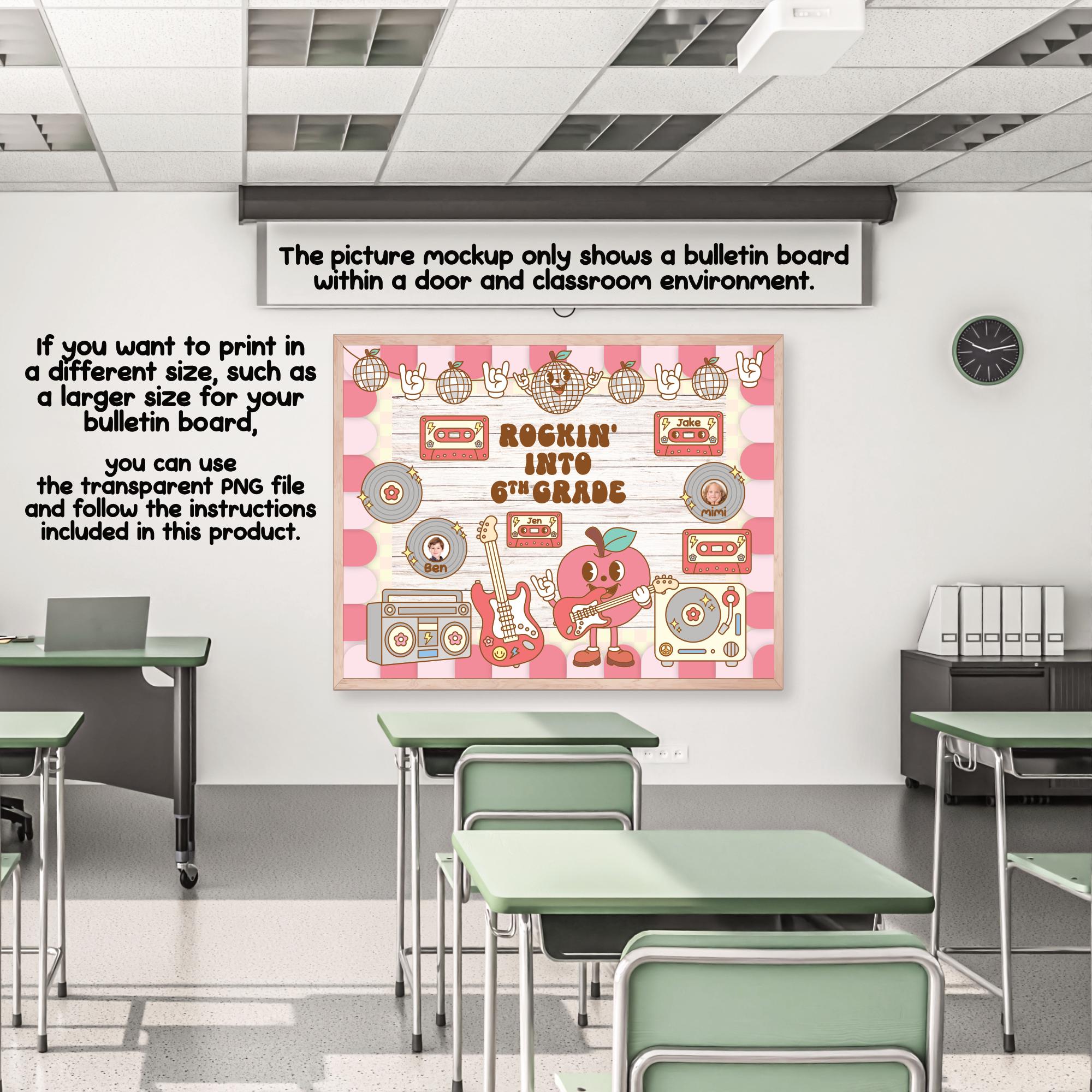 Groovy Retro School Bulletin Board Kit, Rock and Roll Clipart, Groovy ...