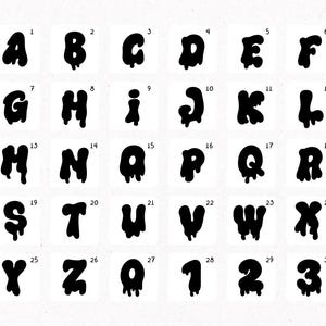 120 Creepy Kawaii Dripping Letter Procreate Stamps, Alphabet Procreate ...