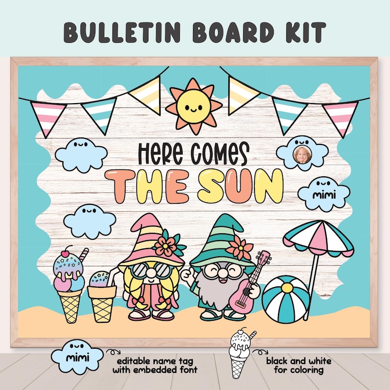 Summer Bulletin Board Kit, Summer Craft Clipart, Summer Door Decoration ...