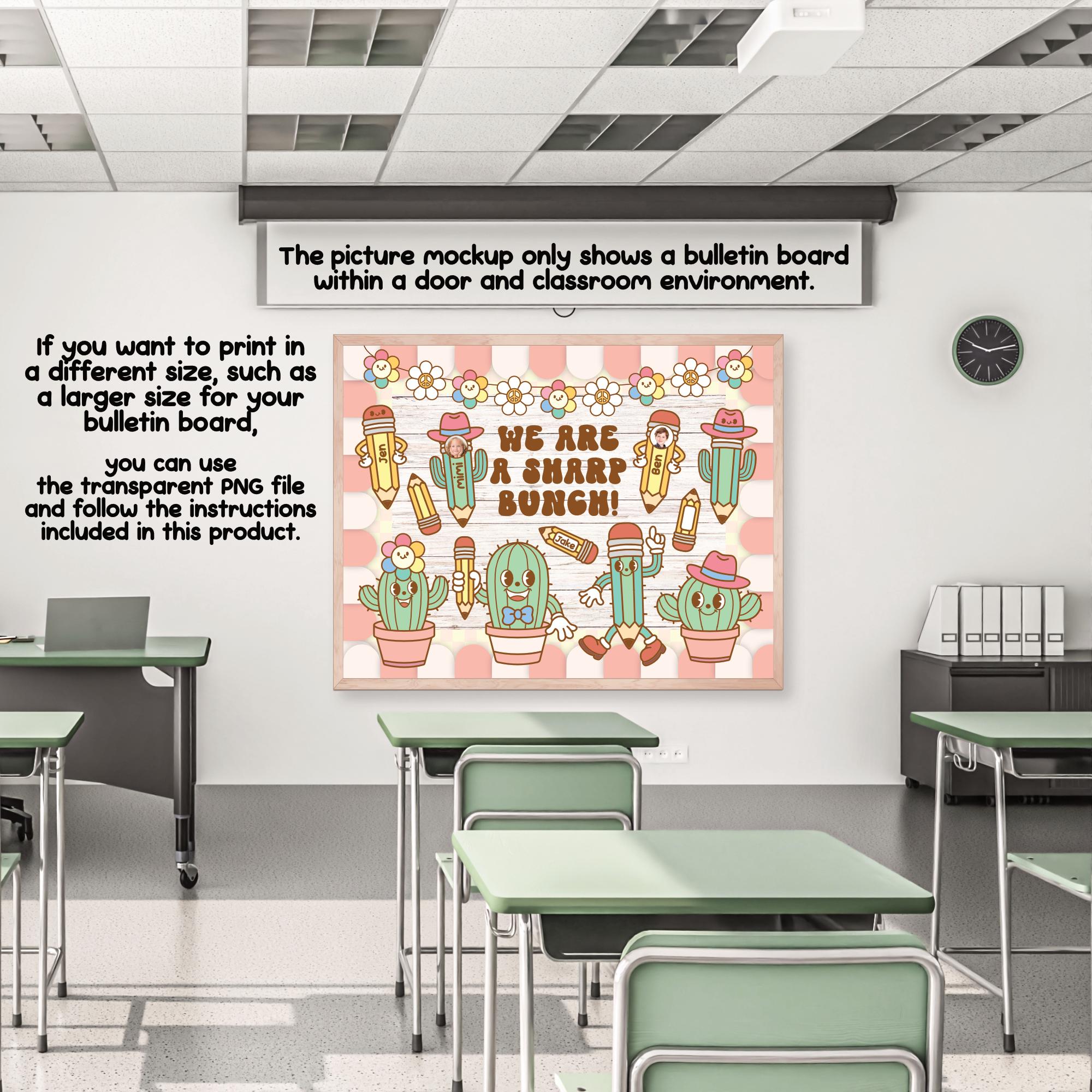 Groovy Retro School Bulletin Board Kit, Back to School Clipart, Groovy ...