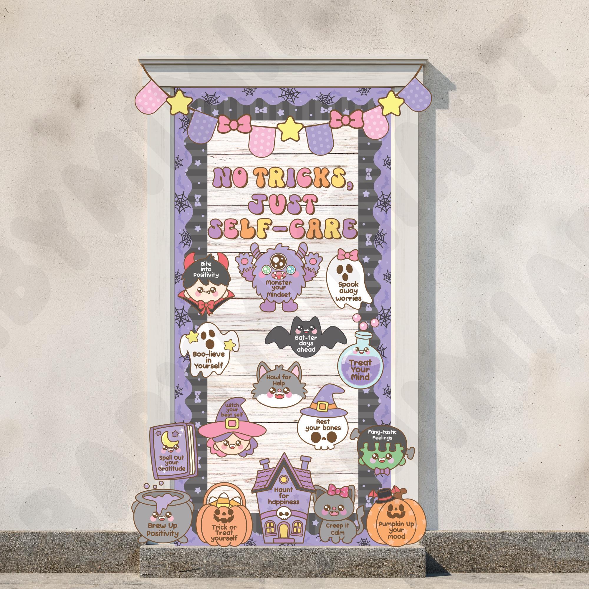 Halloween Mental Health Bulletin Board Kit: Classroom Door Decor ...