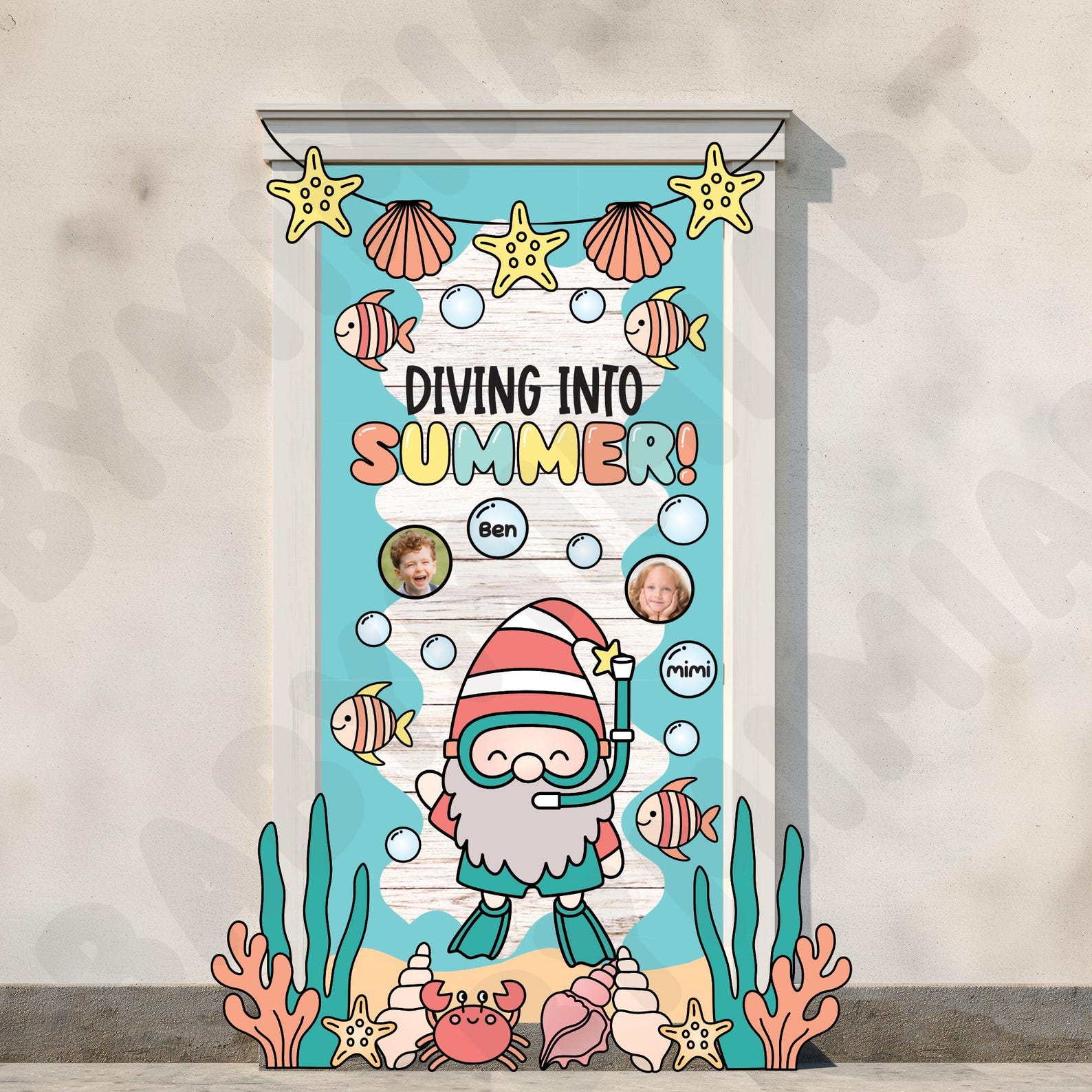 Summer Bulletin Board Kit, Ocean Craft Clipart, Summer Door Decoration ...