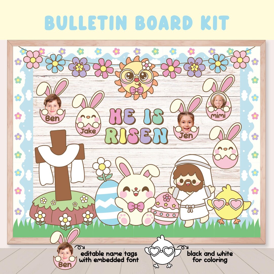 Christian Religious Resurrection Easter Bulletin Board, He is Risen ...
