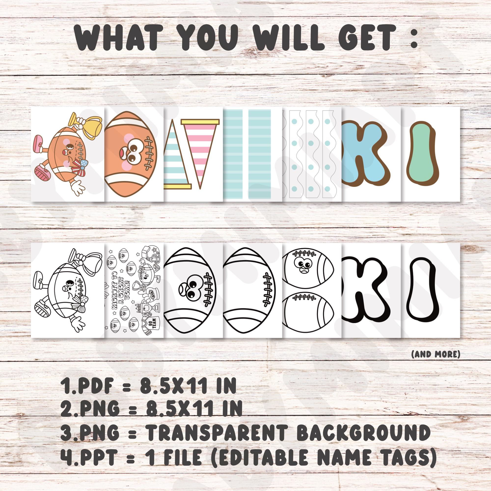 Groovy Retro Football Back to School Bulletin Board, Groovy Varsity ...