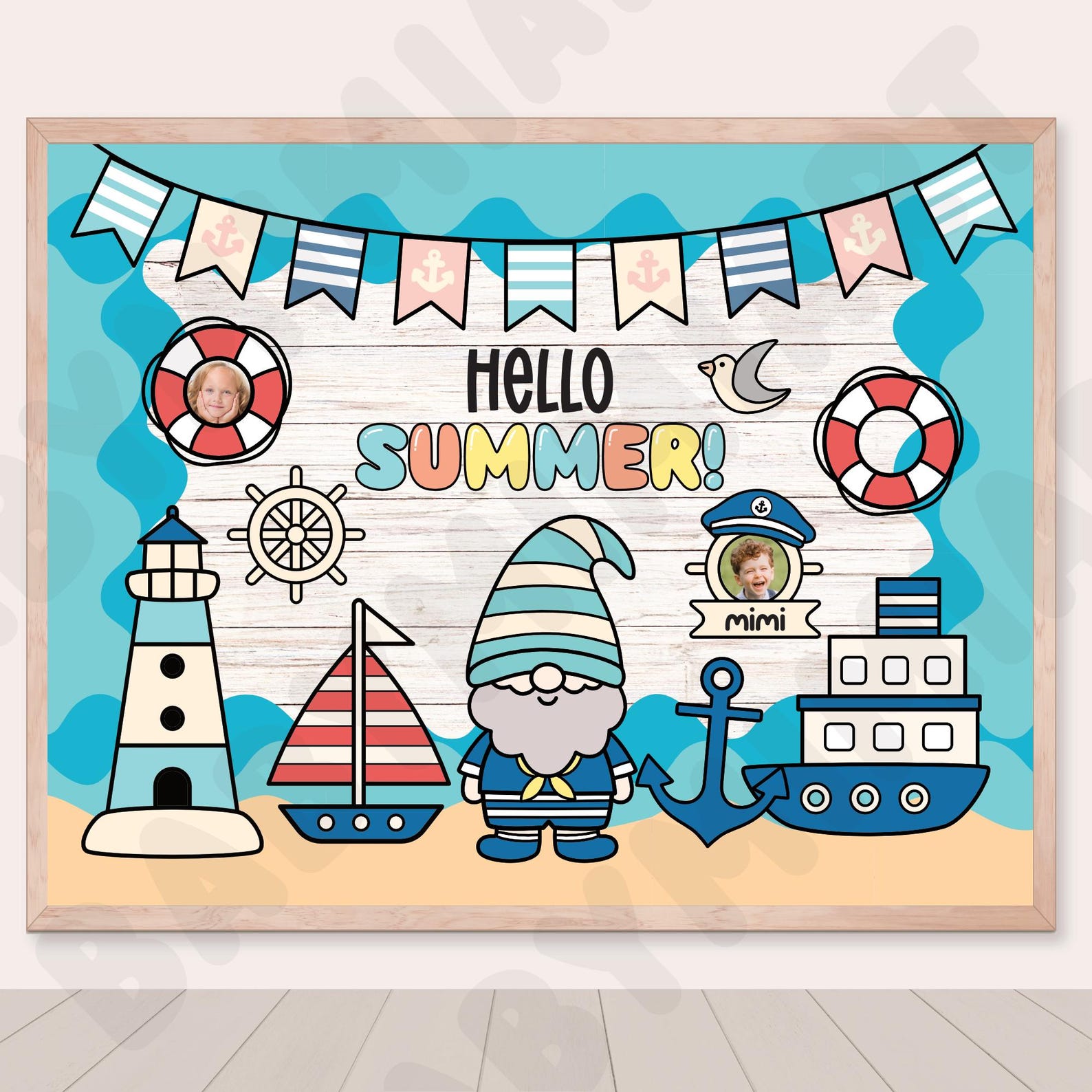 Summer Bulletin Board Kit, Ocean Craft Clipart, Nautical Door ...