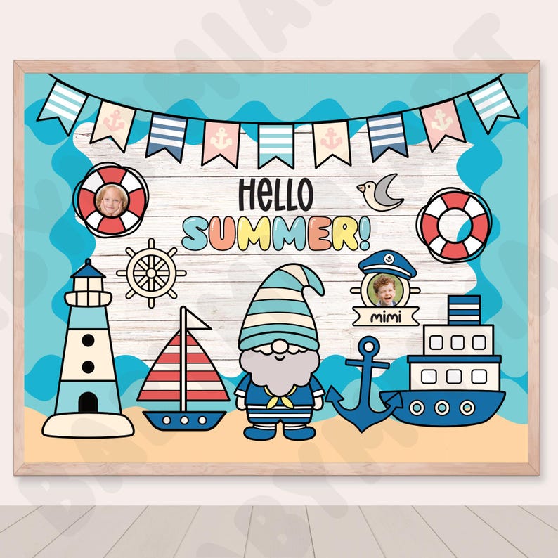 Summer Bulletin Board Kit, Ocean Craft Clipart, Nautical Door ...