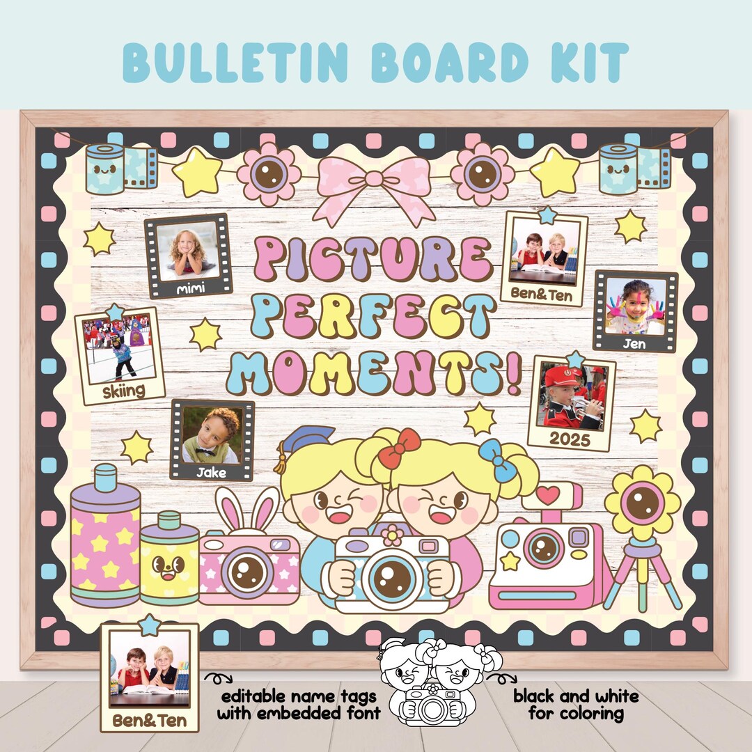 End of Year Bulletin Board, Summer May June Door Decor, Camera Picture ...