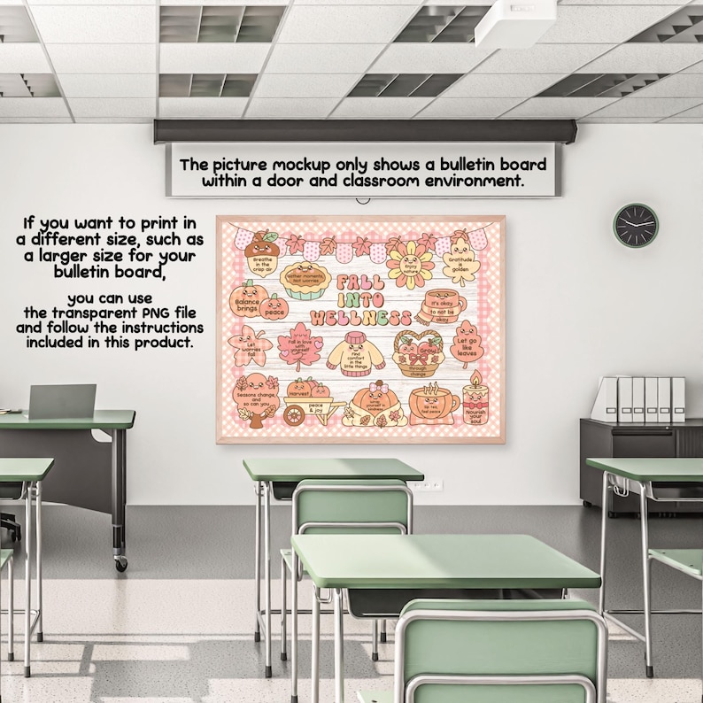 Fall Mental Health Bulletin Board Kit: Pastel Autumn Classroom Door ...