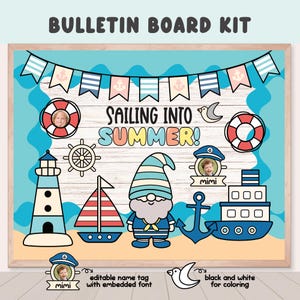 Summer Bulletin Board Kit, Ocean Craft Clipart, Nautical Door ...