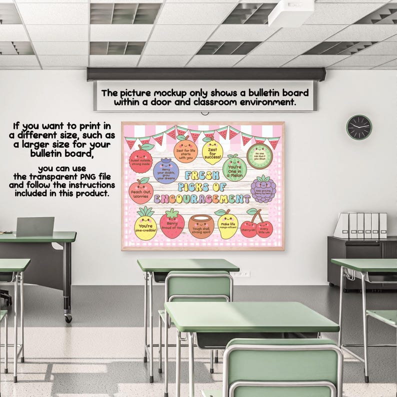 Summer Motivation Bulletin Board, Summer Fruits May June Door Decor ...