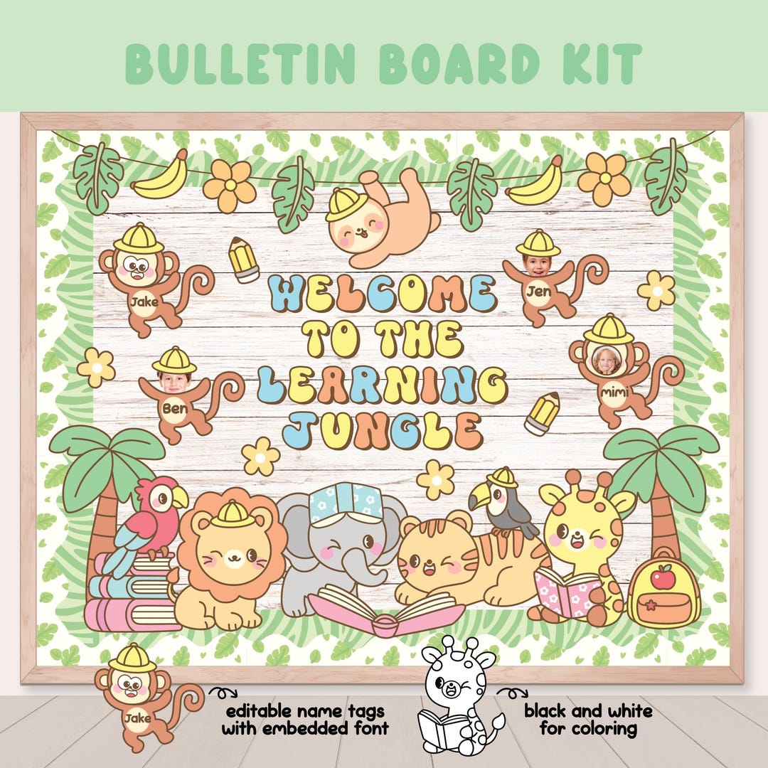 Back to School Jungle Bulletin Board, Welcome to the Jungle, August ...