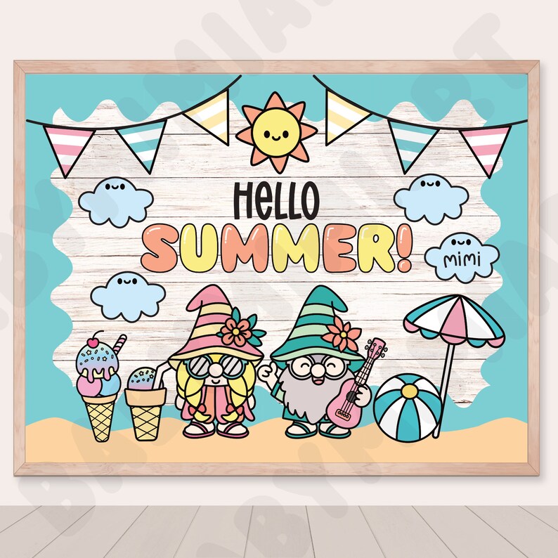 Summer Bulletin Board Kit, Summer Craft Clipart, Summer Door Decoration ...