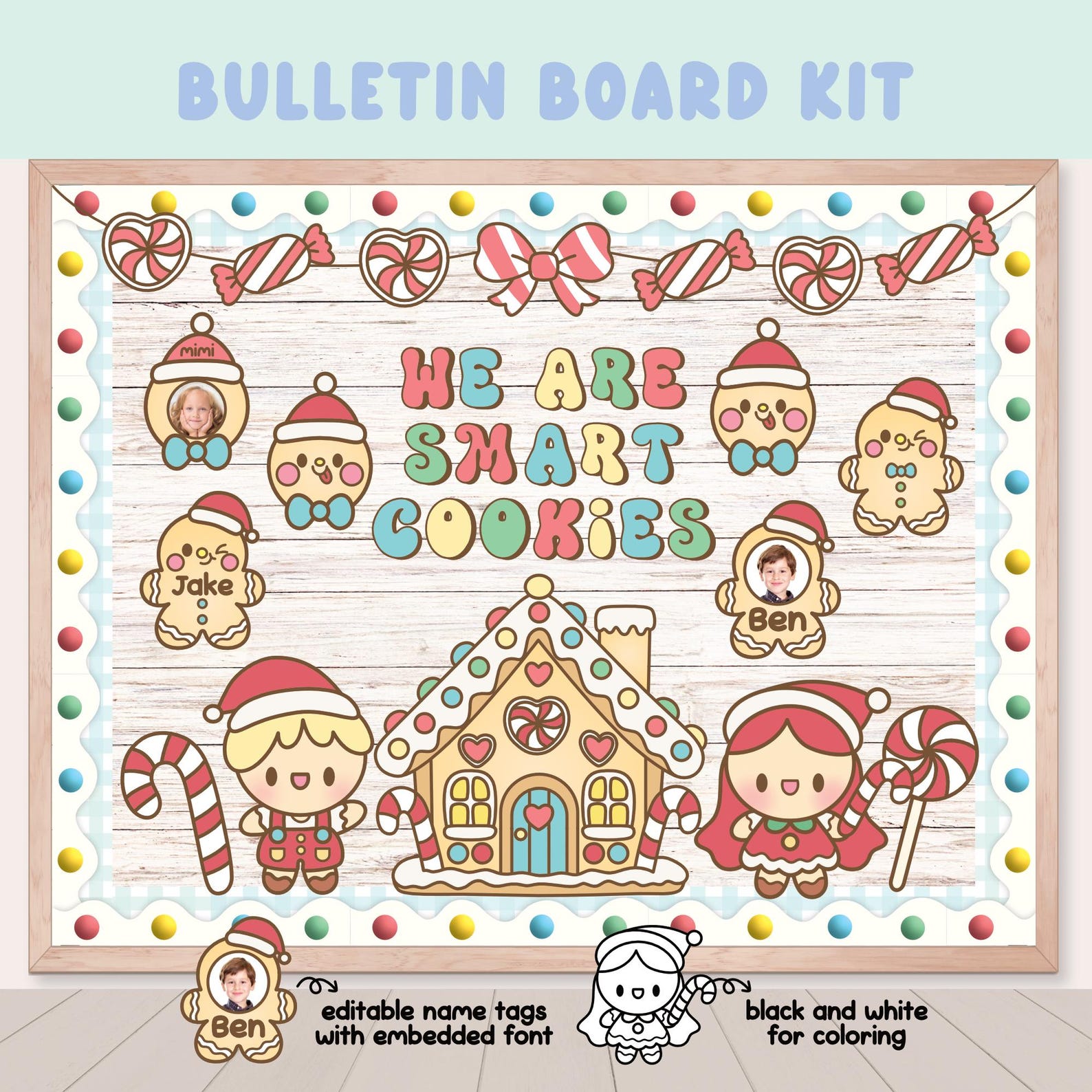 Christmas Ginger Bread Bulletin Board Kit, We Are Smart Cookies, Pastel ...