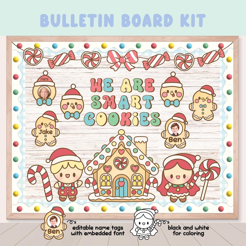 Christmas Ginger Bread Bulletin Board Kit, We Are Smart Cookies, Pastel ...