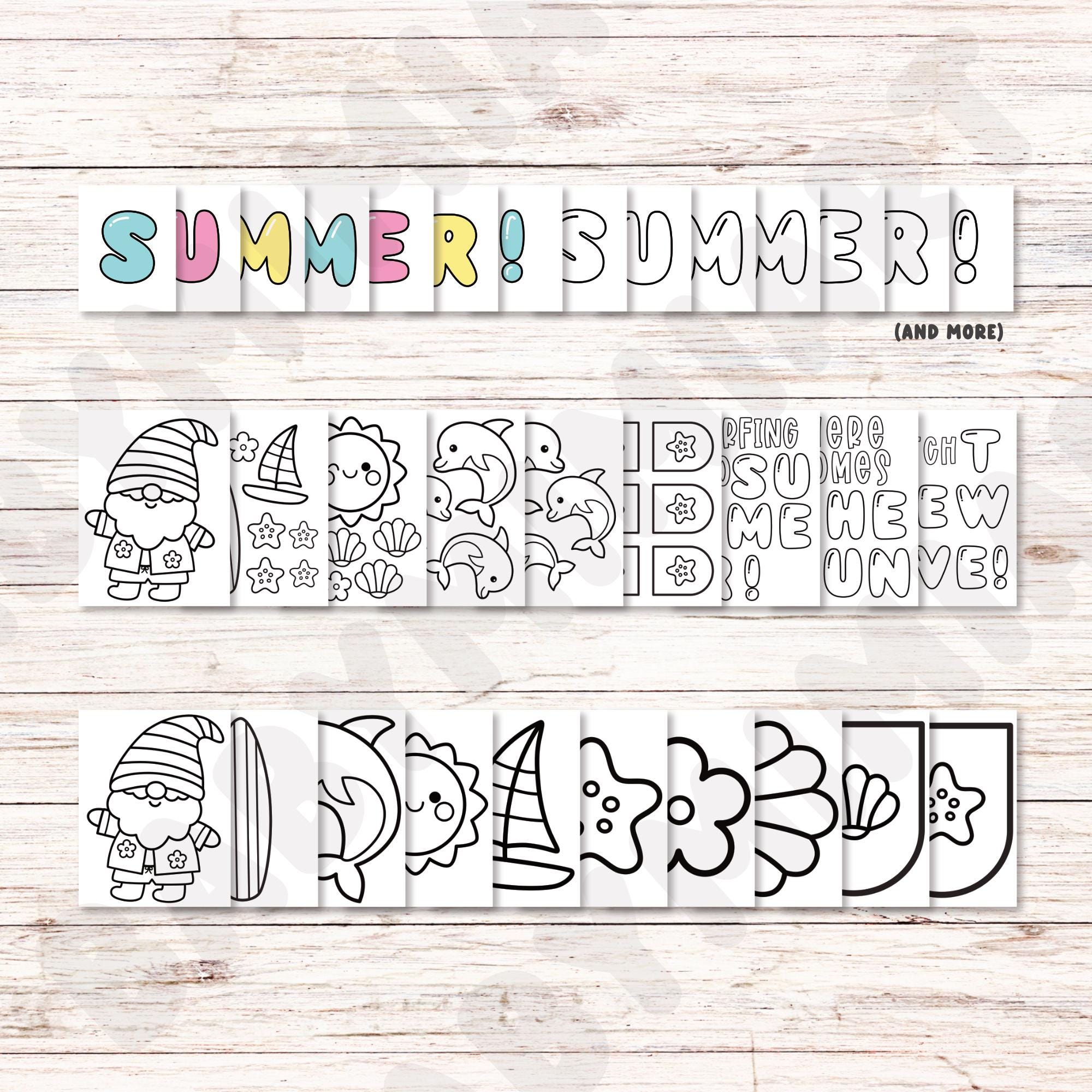 Summer Bulletin Board Kit, Ocean Beach Craft Clipart, Summer Door Decor ...