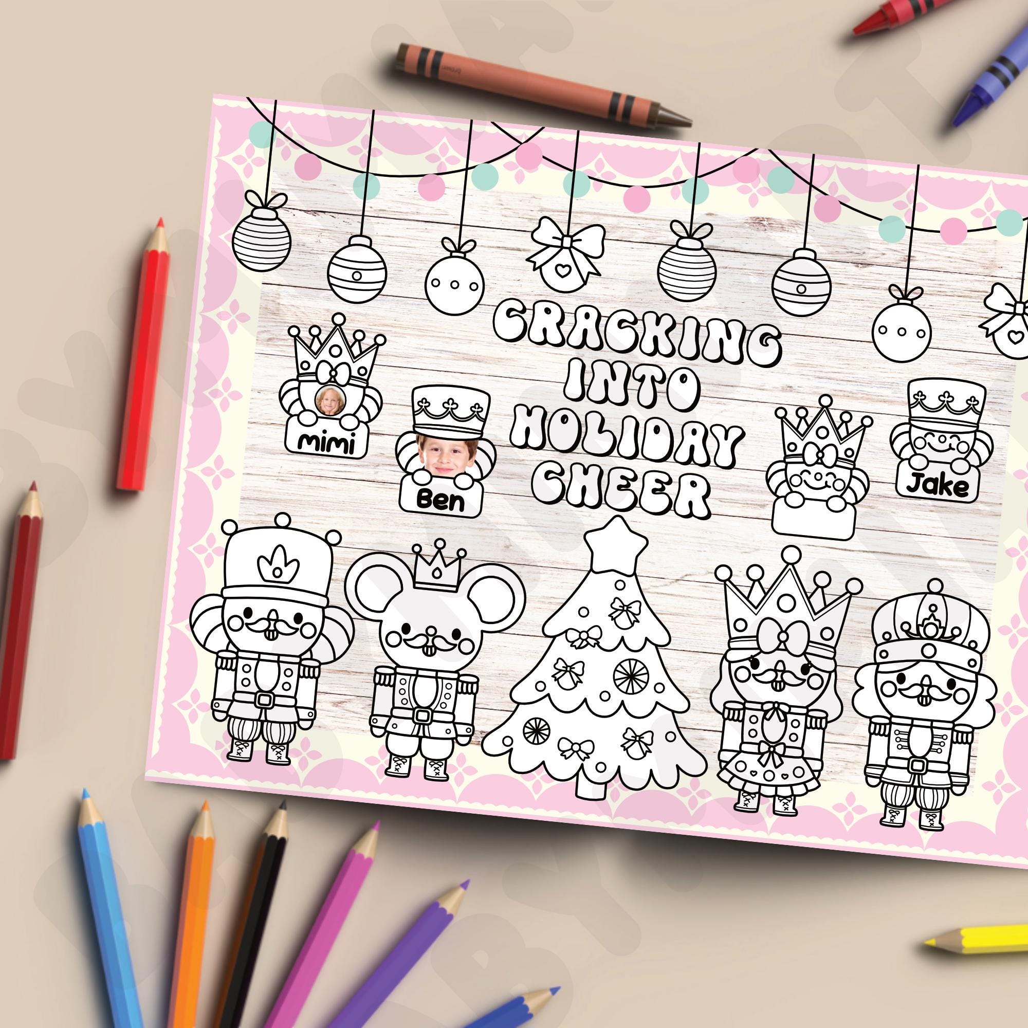 Nutcracker Bulletin Board Kit, Merry and Bright, Pink Mint Christmas ...