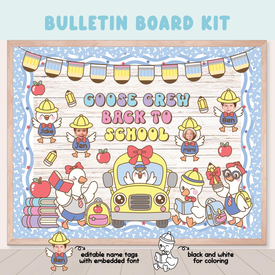 Back to School Goose Bulletin Board, Silly Goose Crew August Classroom ...