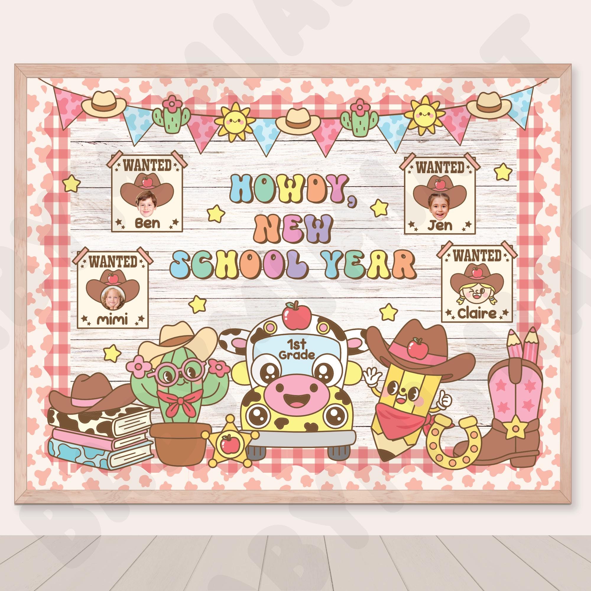 Western Groovy Retro Back to School Bulletin Board,howdy Saddle Up ...