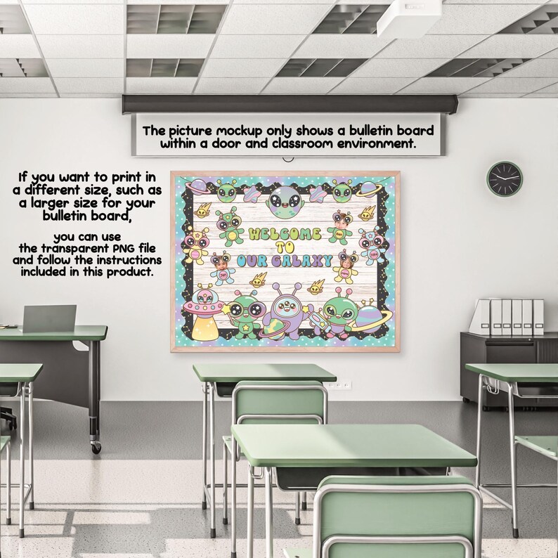 Outer Space Alien Bulletin Board Kit: School Door Decor (editable Name ...