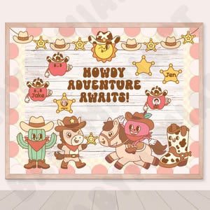 Western Groovy Retro School Bulletin Board, Howdy Saddle up for Success ...