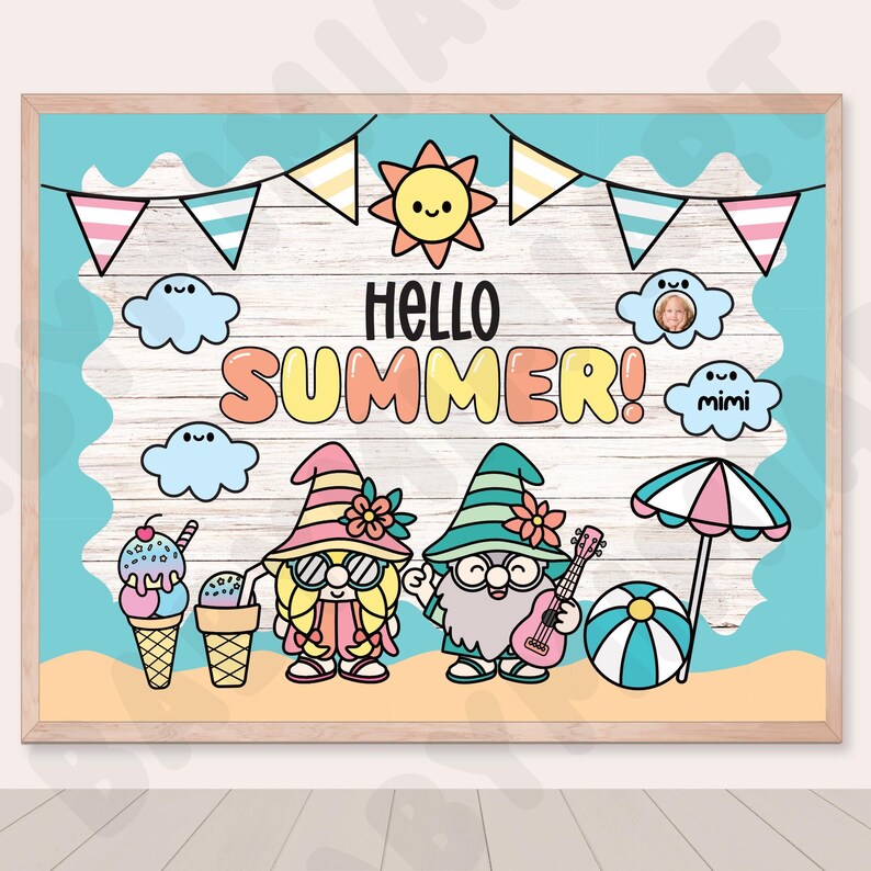 Summer Bulletin Board Kit, Summer Craft Clipart, Summer Door Decoration ...