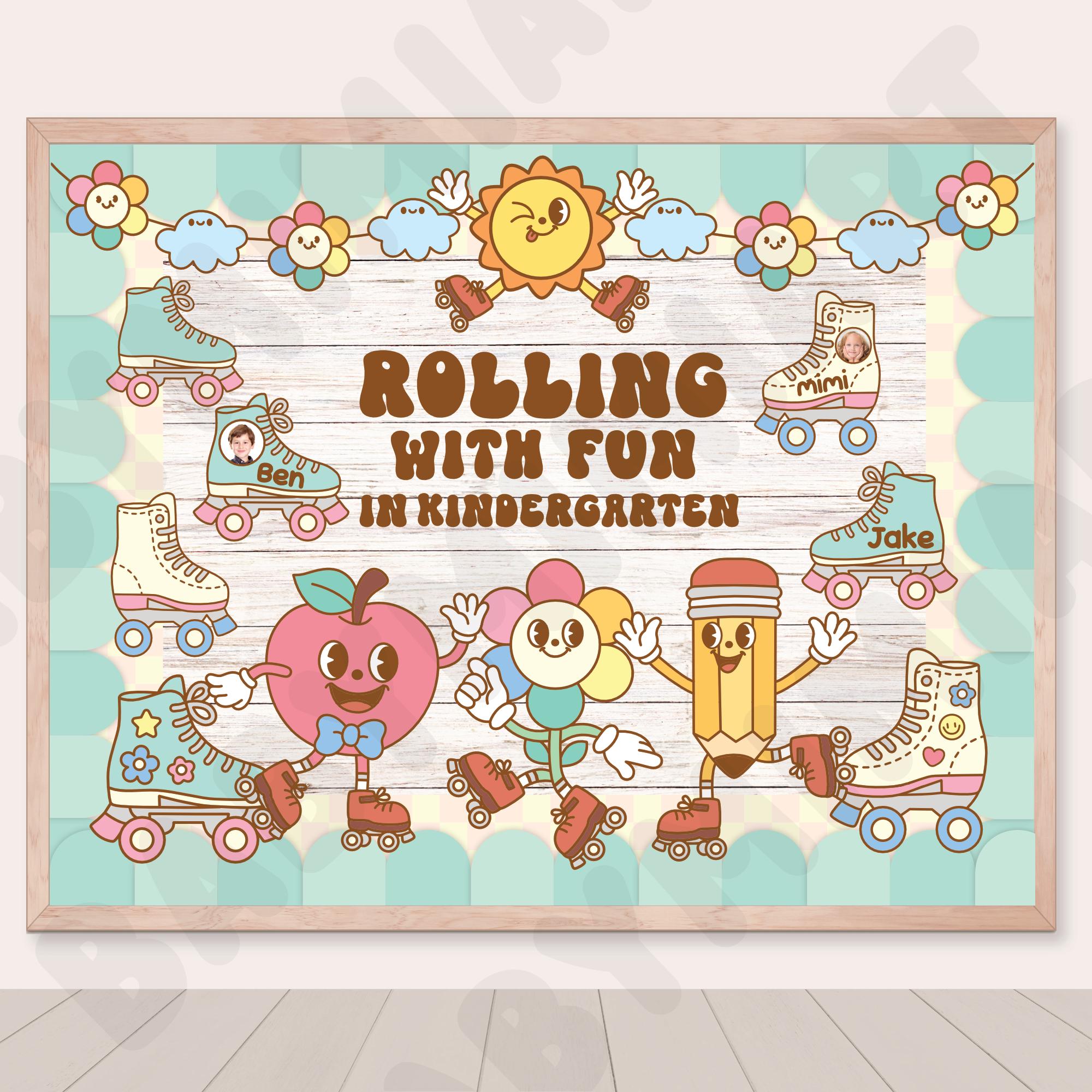 Groovy Retro School Bulletin Board Kit, Welcome Back to School Clipart ...