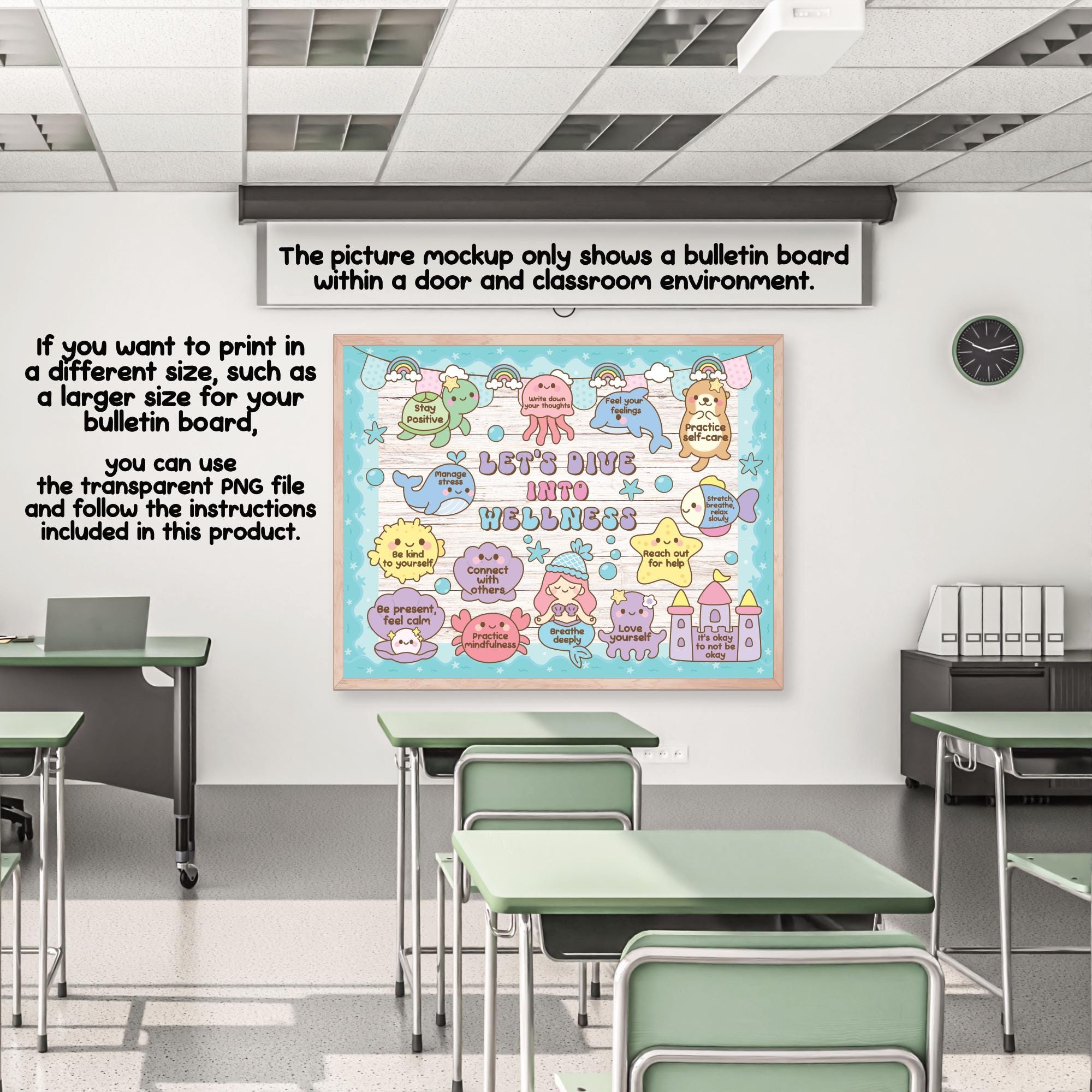 Summer Mental Health Bulletin Board, May Ocean Under the Sea Wellness ...