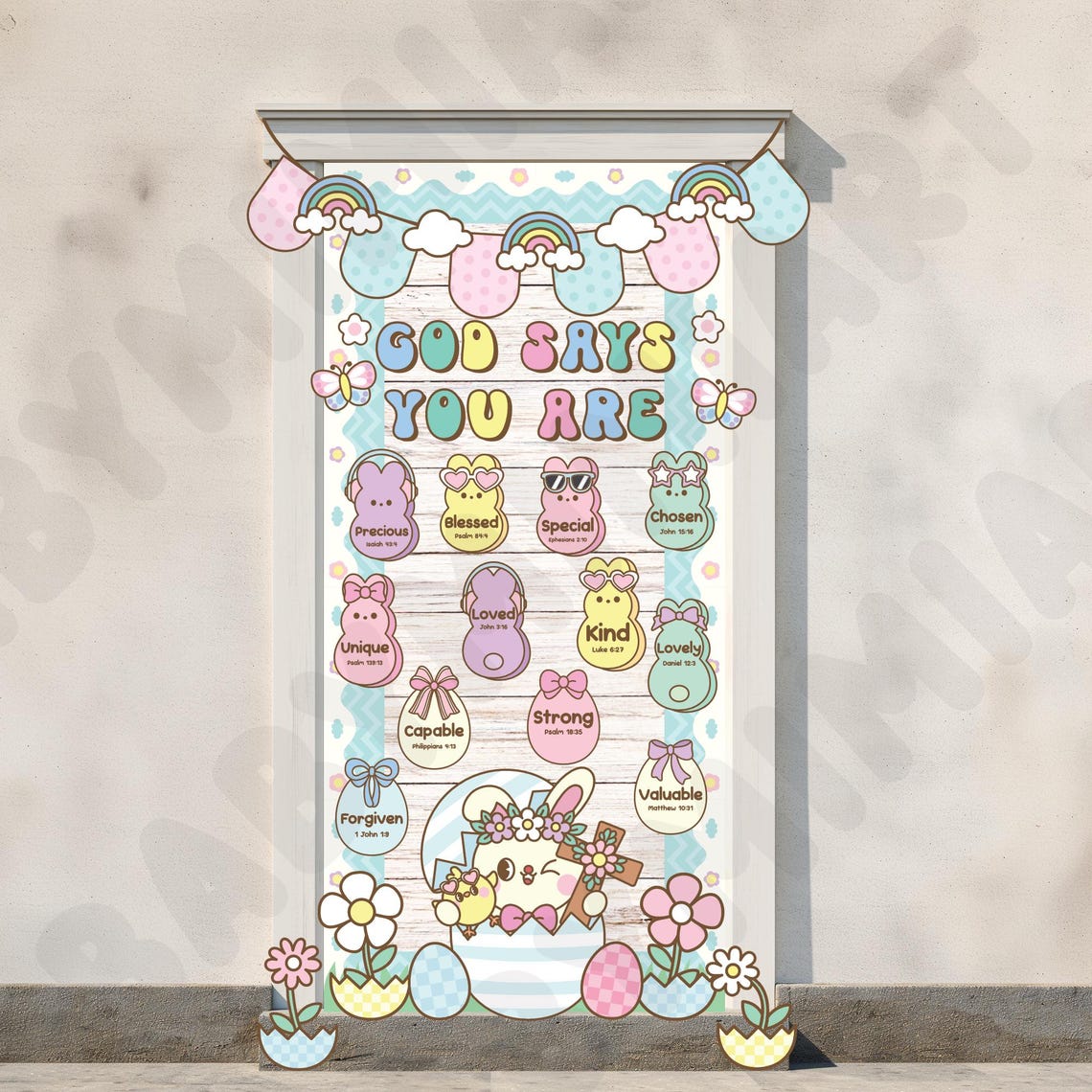 Christian Religious Easter Bulletin Board, God Says You Are, Spring ...