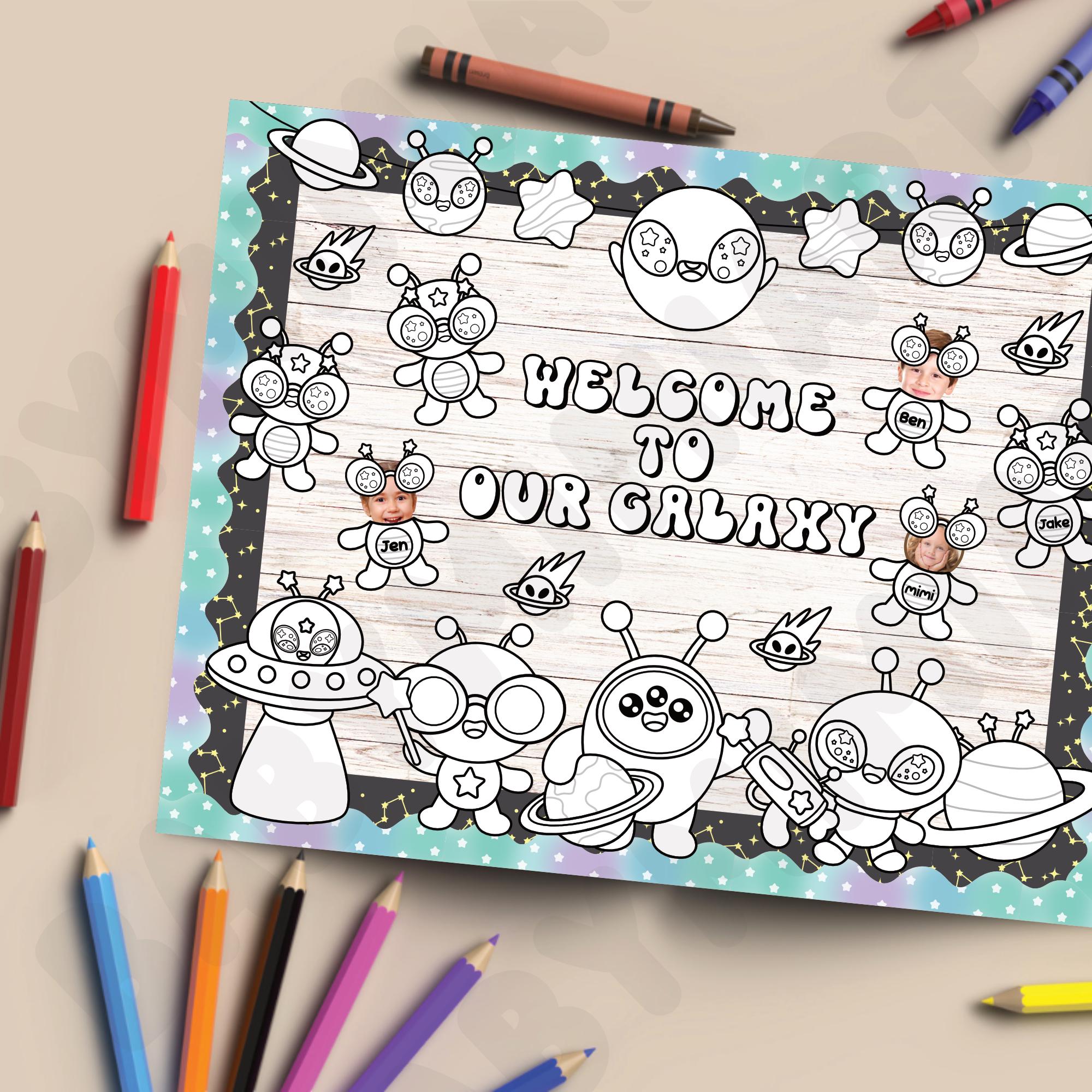 Outer Space Alien Bulletin Board Kit: School Door Decor (editable Name ...