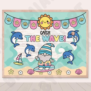 Summer Bulletin Board Kit, Ocean Beach Craft Clipart, Summer Door Decor ...