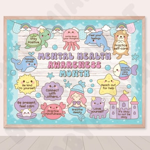 Summer Mental Health Bulletin Board, May Ocean Under the Sea Wellness ...
