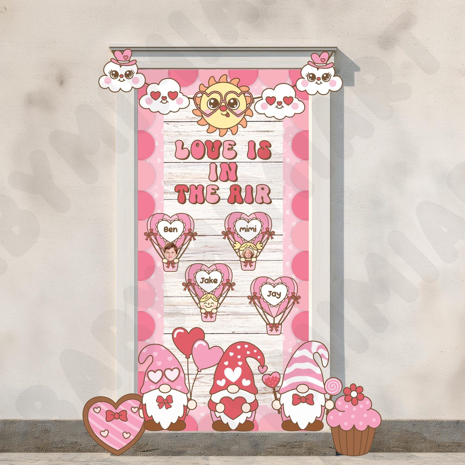 Valentines Day Bulletin Board, Love is in the Air, Valentines Gnome ...