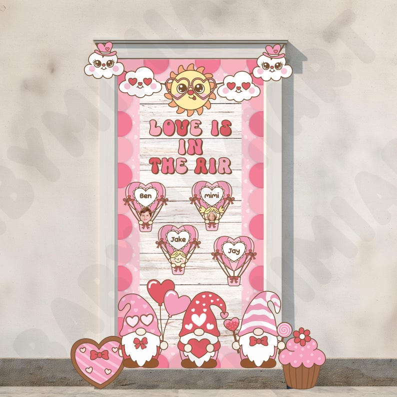 Valentines Day Bulletin Board, Love is in the Air, Valentines Gnome ...