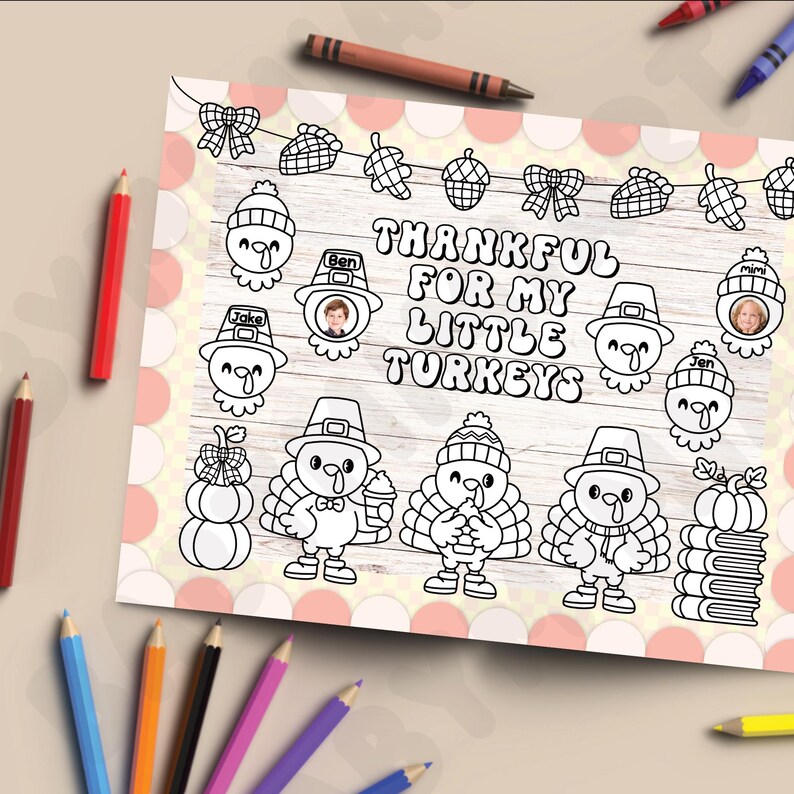Groovy Retro Thanksgiving Bulletin Board Kit, Thankful My Little ...