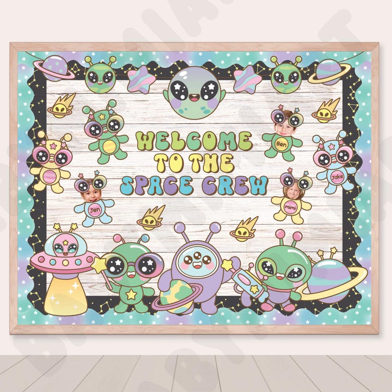 Outer Space Alien Bulletin Board Kit: School Door Decor (editable Name ...