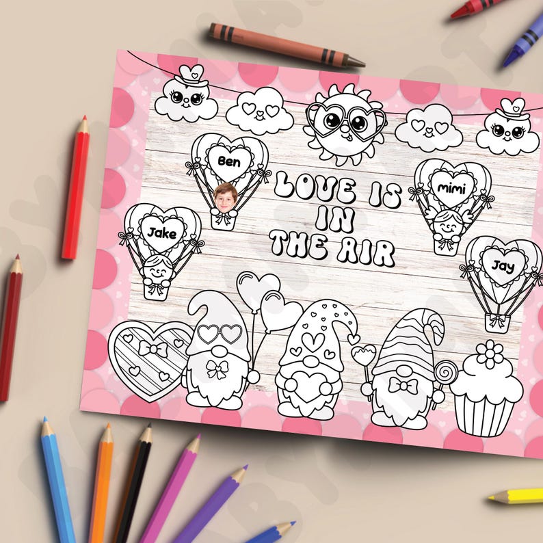 Valentines Day Bulletin Board, Love is in the Air, Valentines Gnome ...