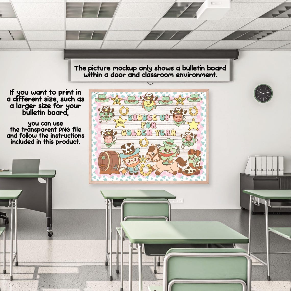 Western Groovy Retro St Patricks Day Bulletin Board, Saddle up for ...