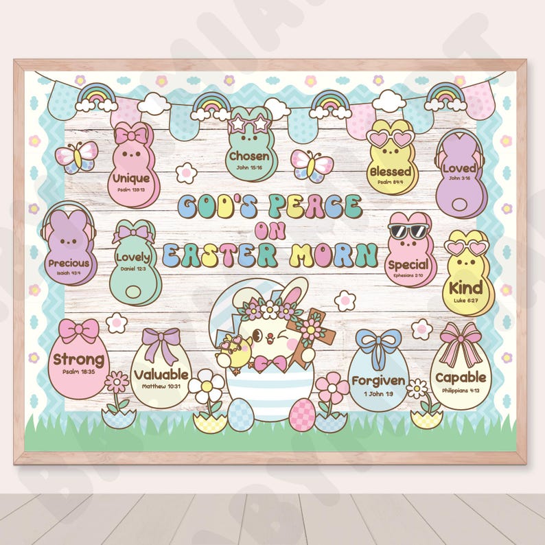 Christian Religious Easter Bulletin Board, God Says You Are, Spring ...