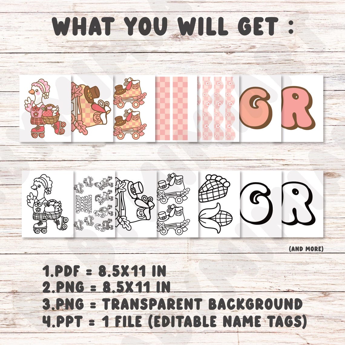 Groovy Thanksgiving Bulletin Board Kit: Retro Goose Decor (digital ...