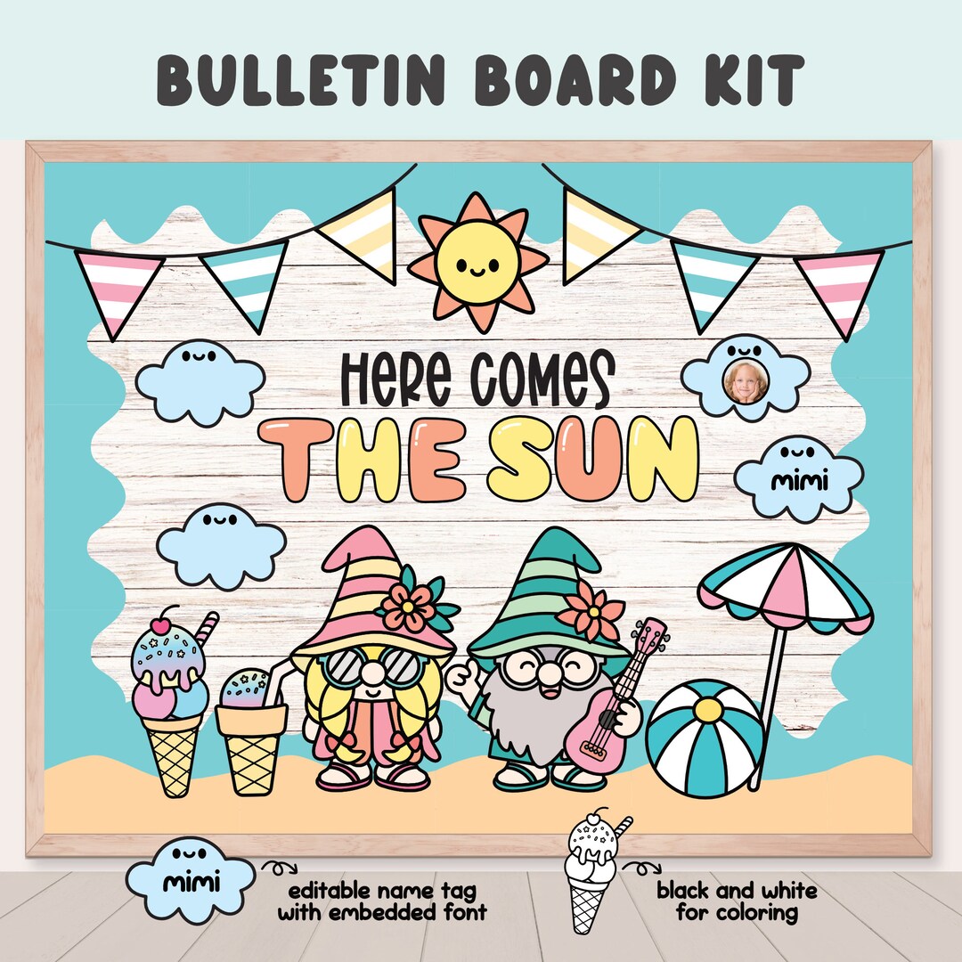 Buy Summer Bulletin Board Kit, Summer Craft Clipart, Summer Door ...