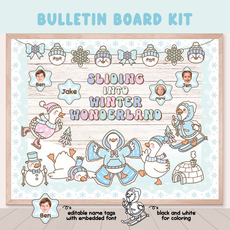 Winter Bulletin Board Kit - Etsy