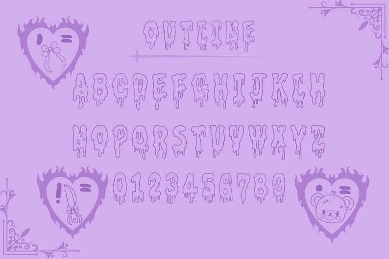 Pastel Goth Font, Creepy Cute Font, Halloween Dripping Font, Slime Font ...