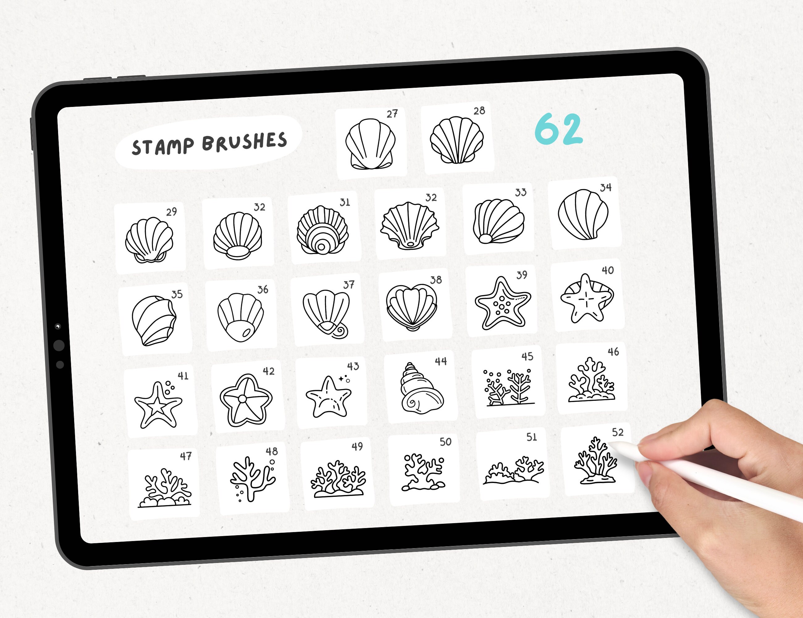 Cute 62 Mermaid Procreate Stamps, Mermaid Doodle Procreate Brushes ...