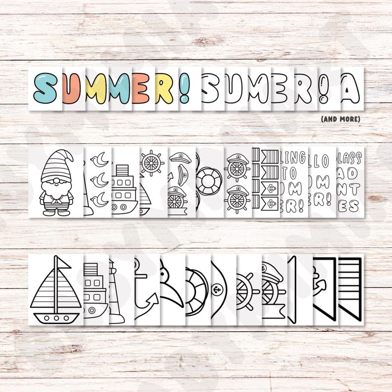 Summer Bulletin Board Kit, Ocean Craft Clipart, Nautical Door ...